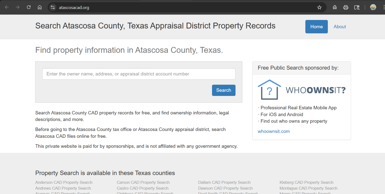 Atascosa County CAD – Property Search & GIS Map