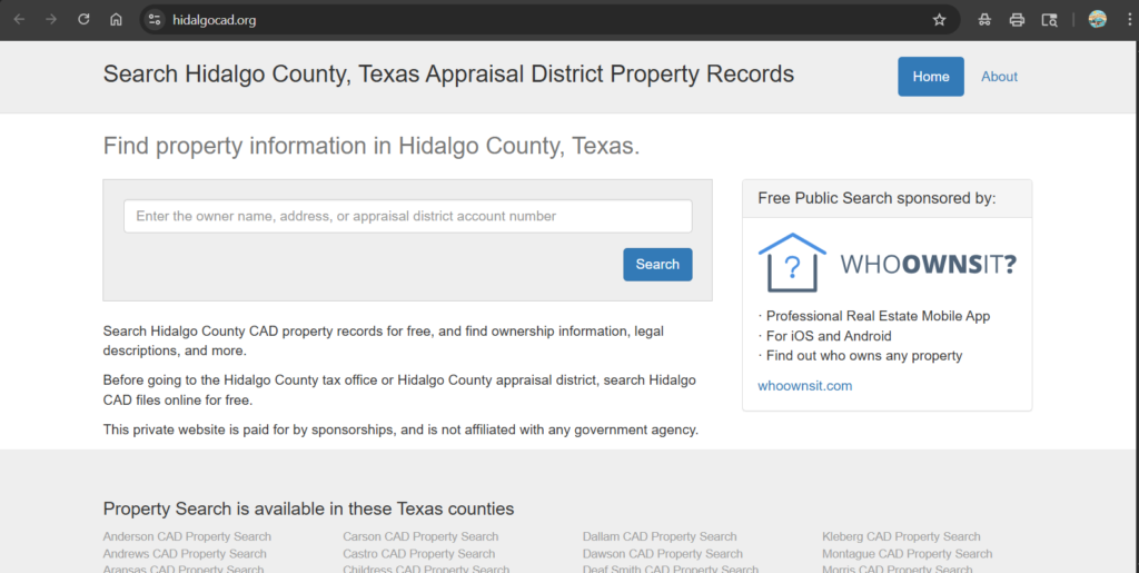 Hidalgo County CAD – Property Search